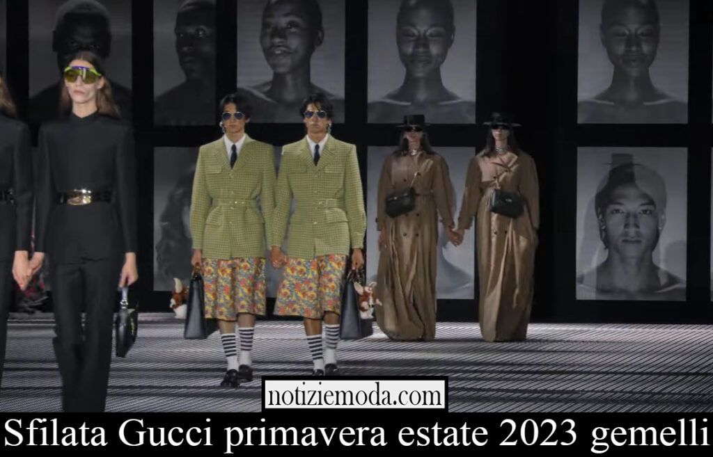 Sfilata Gucci primavera estate 2023 moda gemelli